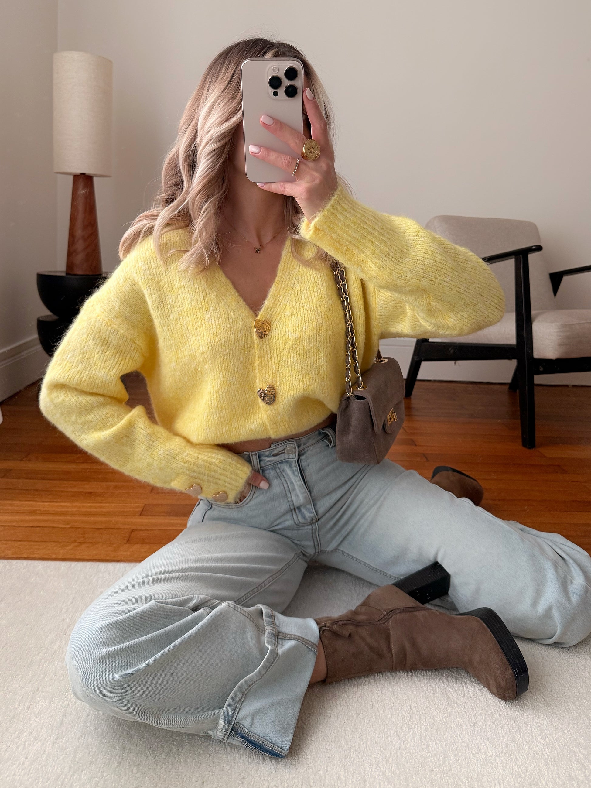 Cardigan à boutons dorés CHRISTOPHER – Mamie Bourgeoise